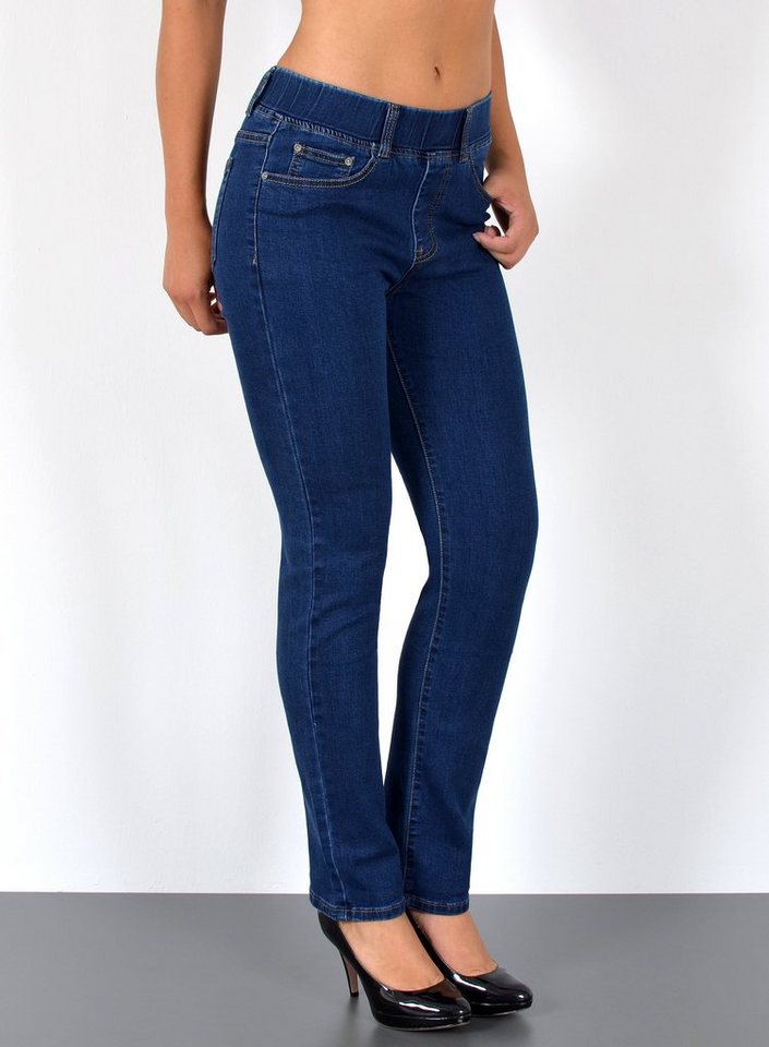 Esra Straight Jeans J500 High Waist Straight Fit Jeans Mit Elastischem